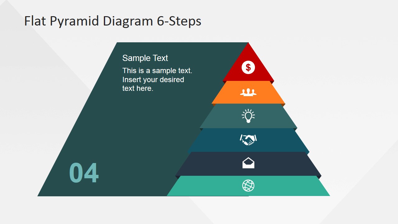 6 Steps Flat Pyramid PowerPoint Diagram - SlideModel