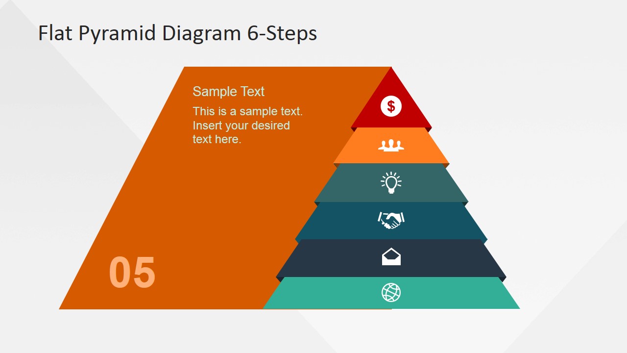 6 Steps Flat Pyramid PowerPoint Diagram - SlideModel