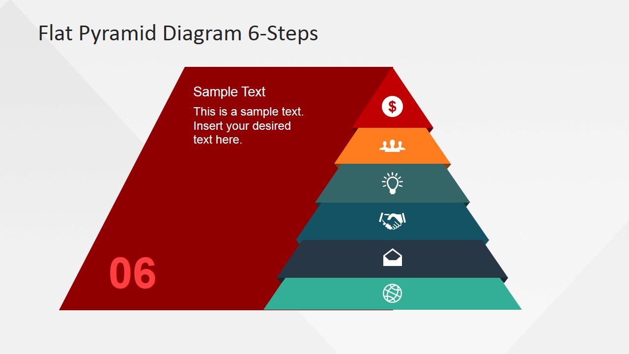 6 Steps Flat Pyramid PowerPoint Diagram - SlideModel