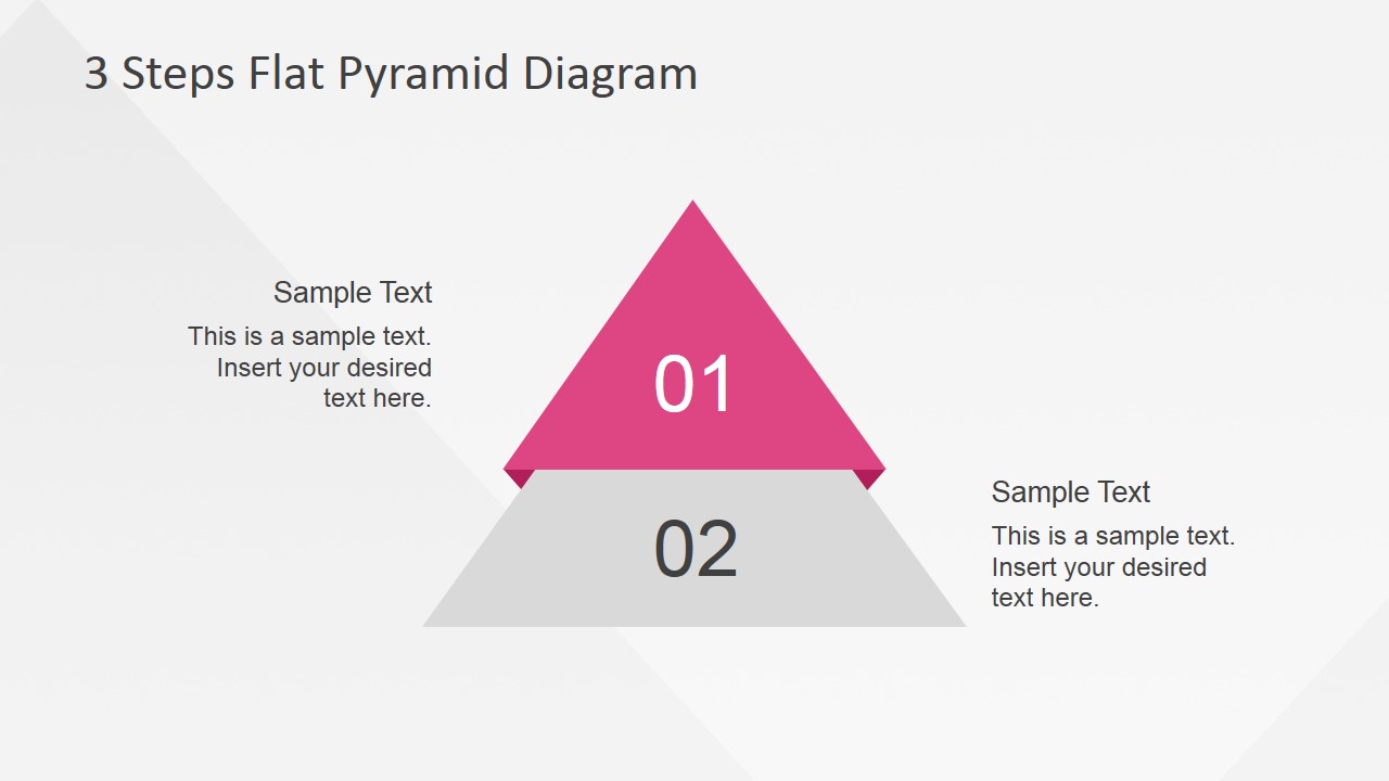 3 Steps Flat Pyramid Diagram Template for PowerPoint