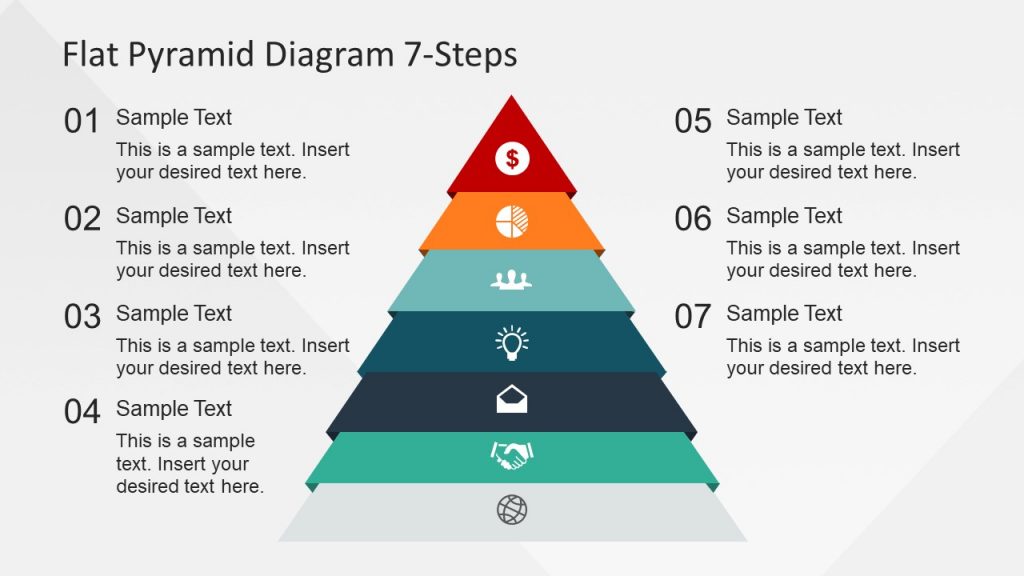 Flat Pyramid Diagram Template 7 Steps - SlideModel
