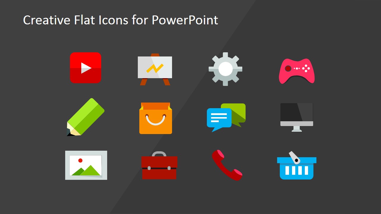 Creative Business Flat Icons for PowerPoint - SlideModel
