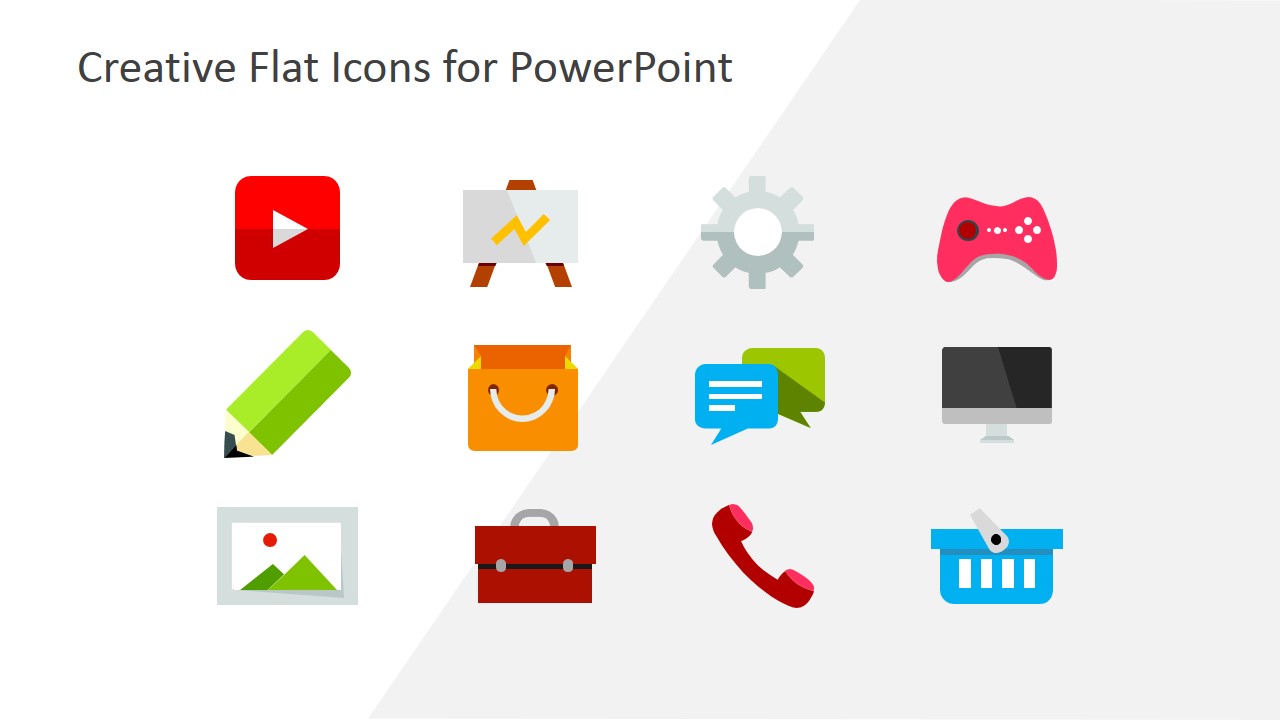 Creative Business Flat Icons for PowerPoint - SlideModel