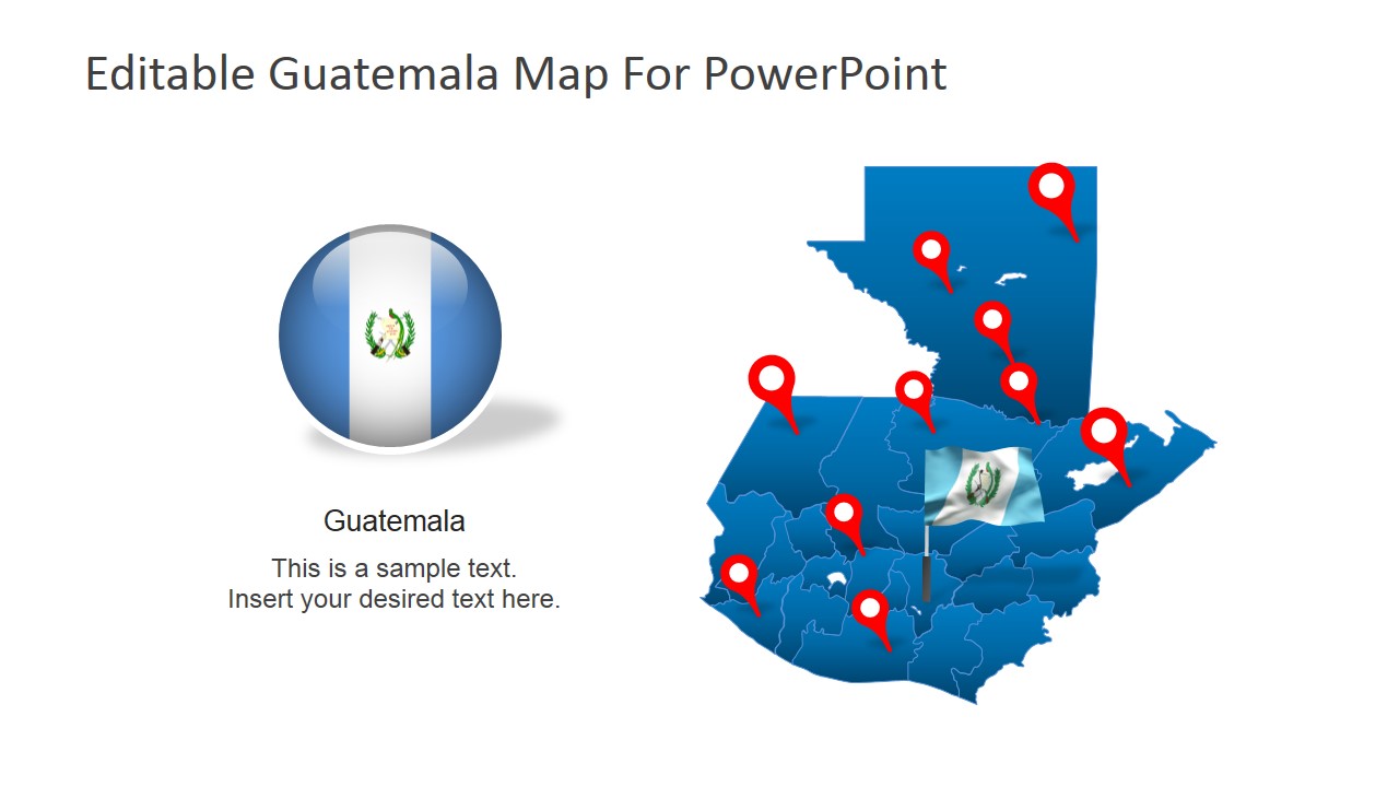 Editable Guatemala PowerPoint Map - SlideModel