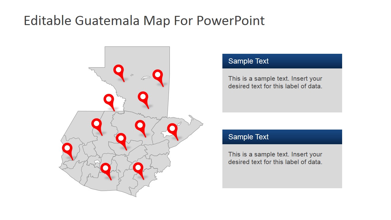 Editable Guatemala PowerPoint Map - SlideModel
