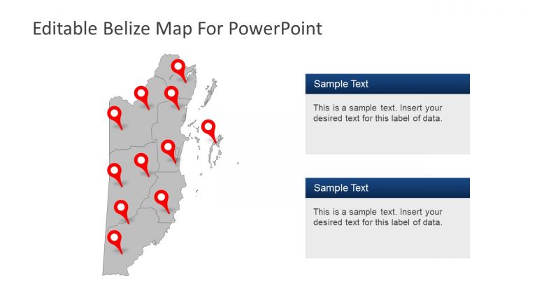 Editable Belize with States Map PPT - SlideModel