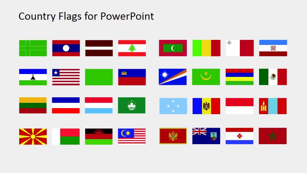 International World Flags Editable Shapes - SlideModel
