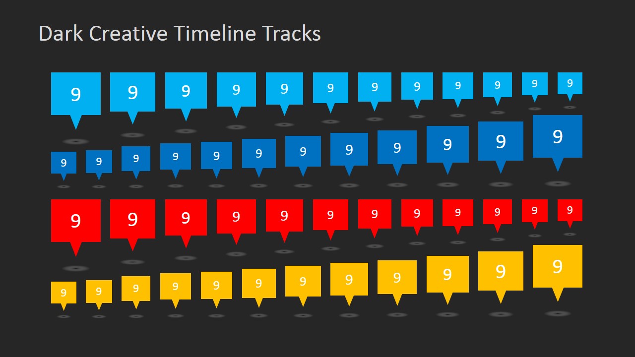 Dark Timeline Tracks PowerPoint Template - SlideModel