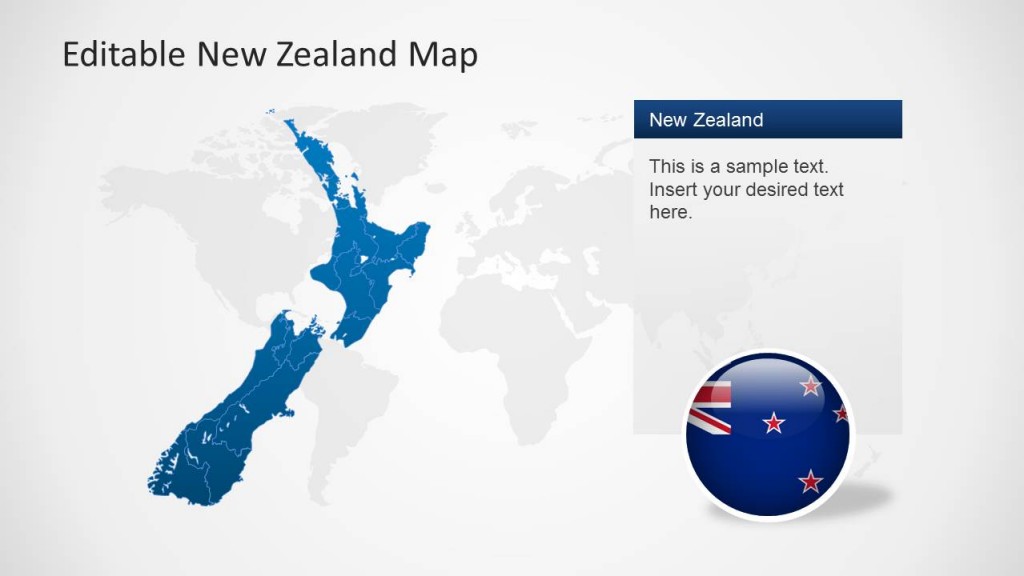 New Zealand Illustration Map for PowerPoint - SlideModel