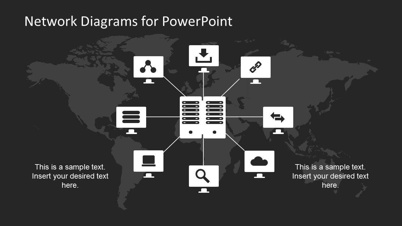 Simple Network Diagrams for PowerPoint Dark Version - SlideModel