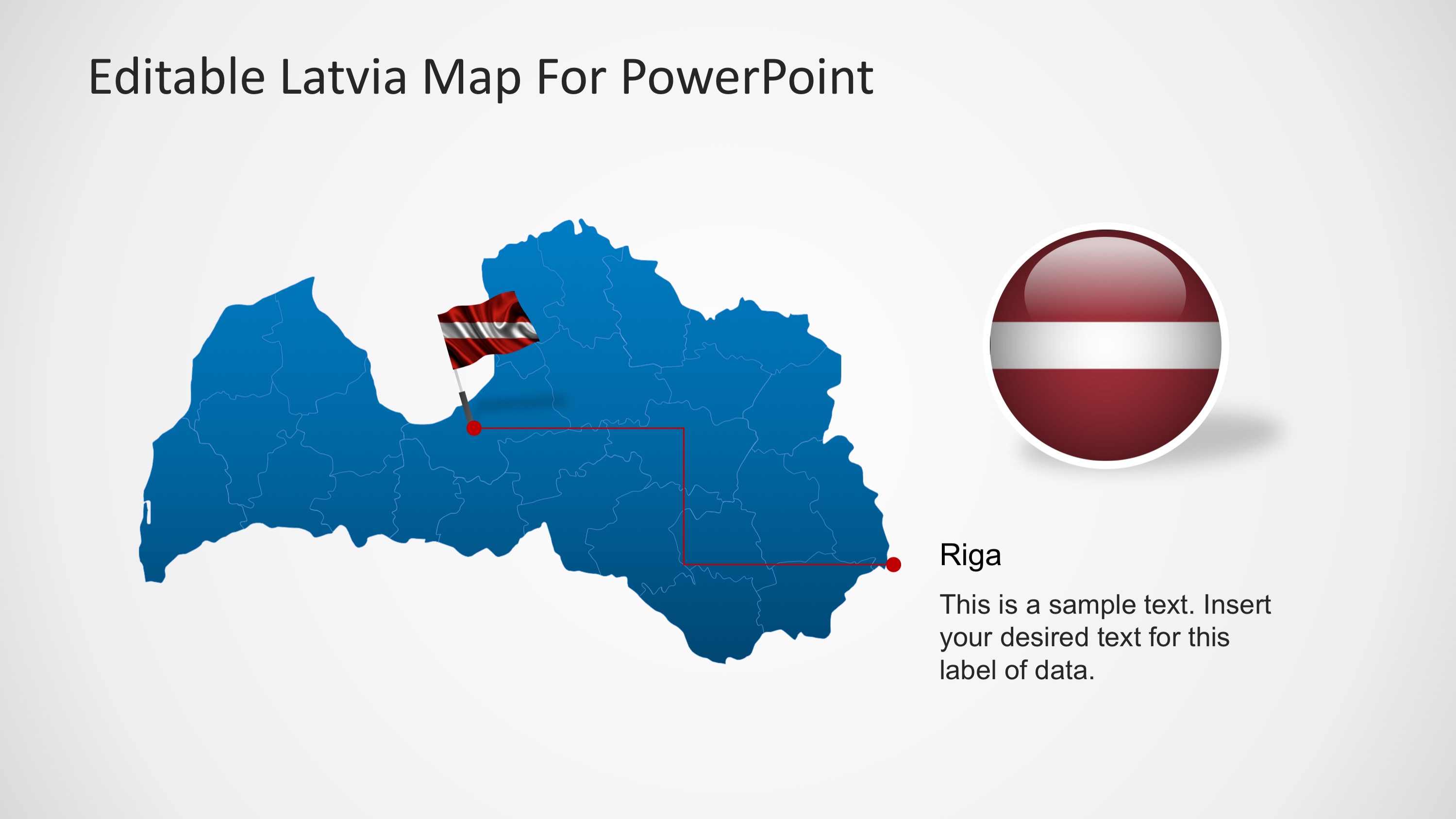 Editable Latvia PowerPoint Map - SlideModel