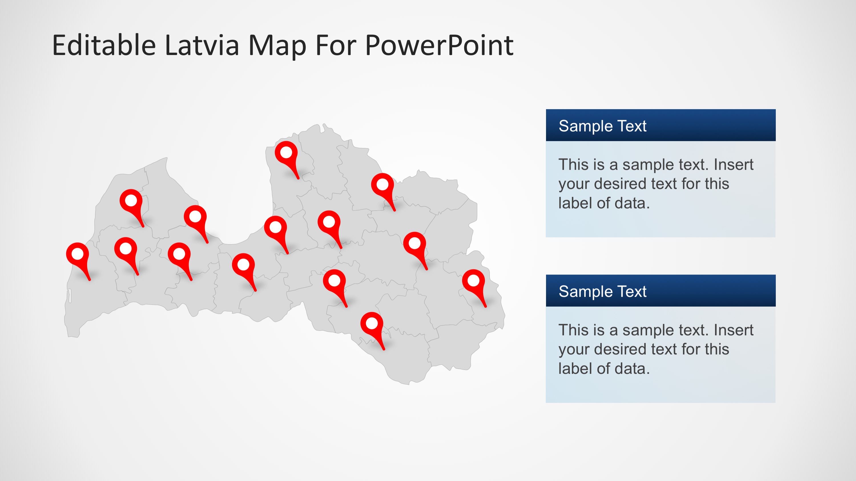 Editable Latvia PowerPoint Map - SlideModel