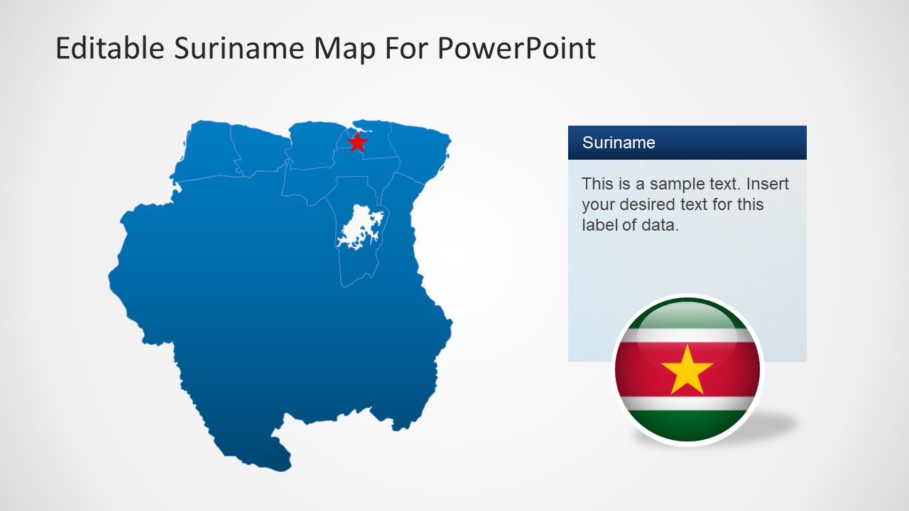 Editable Suriname Map for PowerPoint - SlideModel