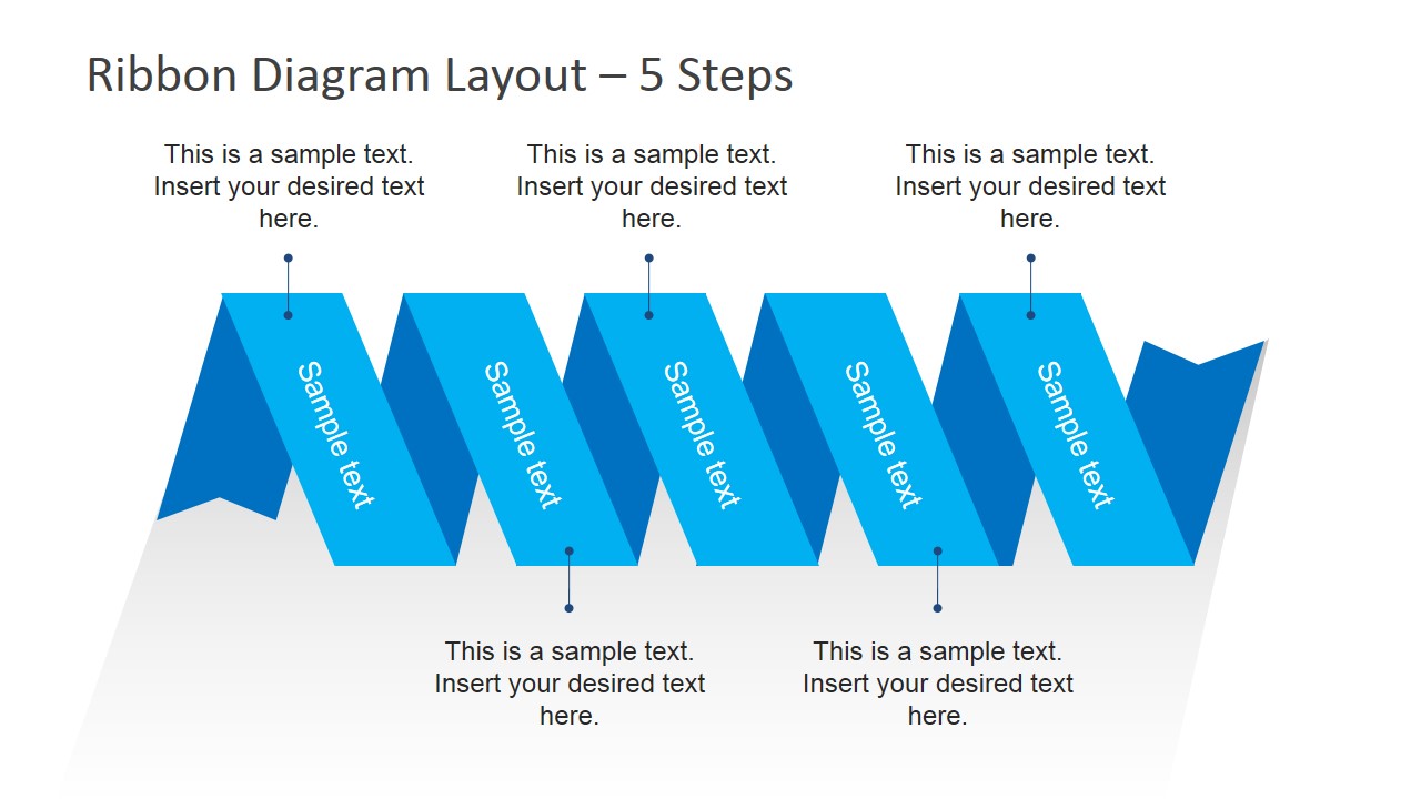 Flat Ribbon Diagram Layout for PowerPoint - SlideModel