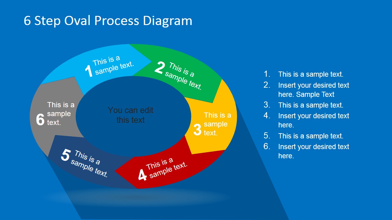 6 Step Oval Process Diagram Template for PowerPoint - SlideModel