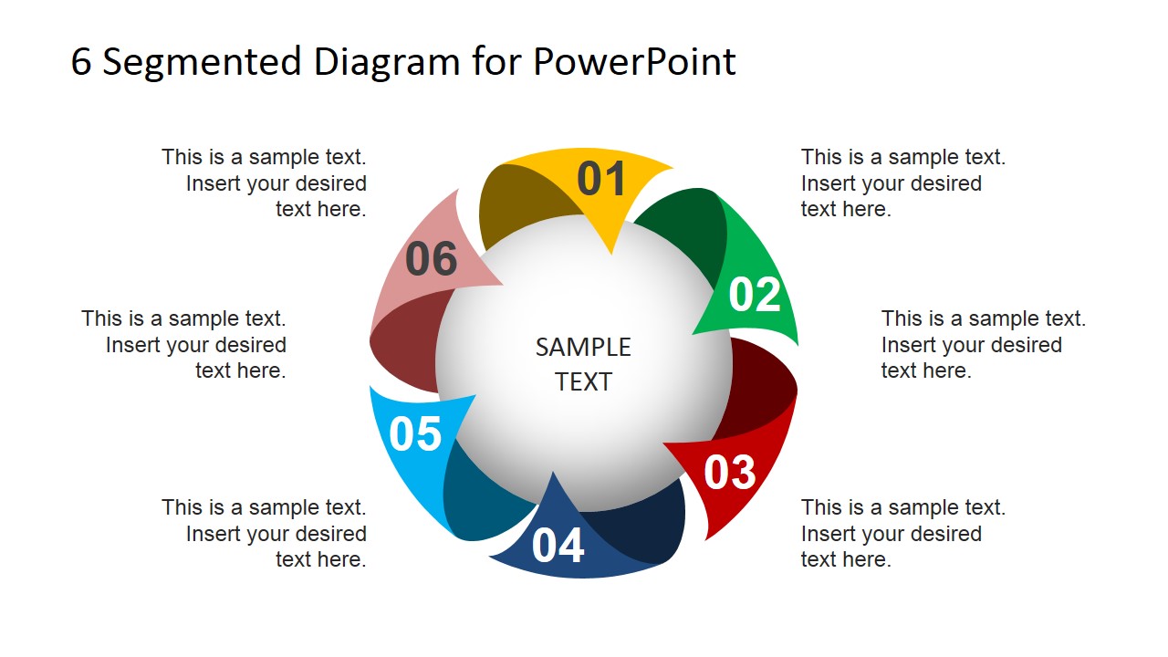 6 Steps Circular Segmented Diagram for PowerPoint - SlideModel