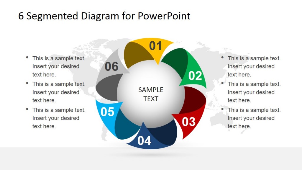 Circular Diagram with World Map and Placeholders - SlideModel