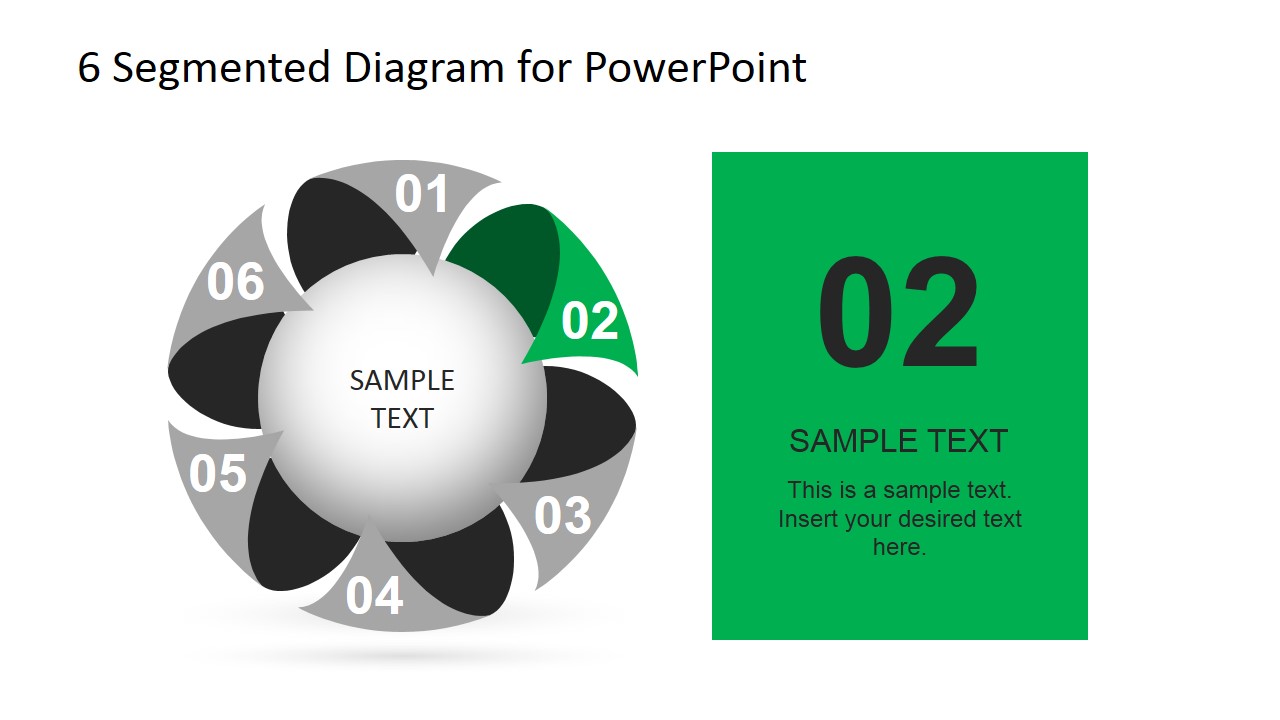 6 Steps Circular Segmented Diagram for PowerPoint - SlideModel