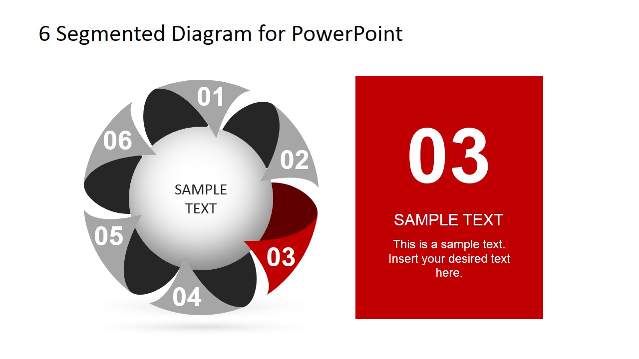 6 Steps Circular Segmented Diagram for PowerPoint - SlideModel