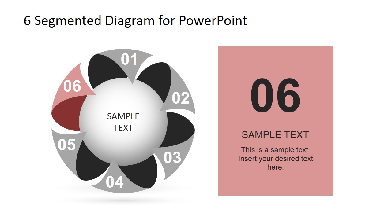 6 Steps Circular Segmented Diagram for PowerPoint - SlideModel