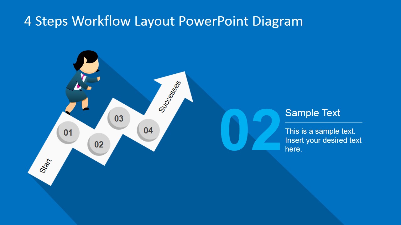4 Steps Workflow Layout PowerPoint Diagram - SlideModel