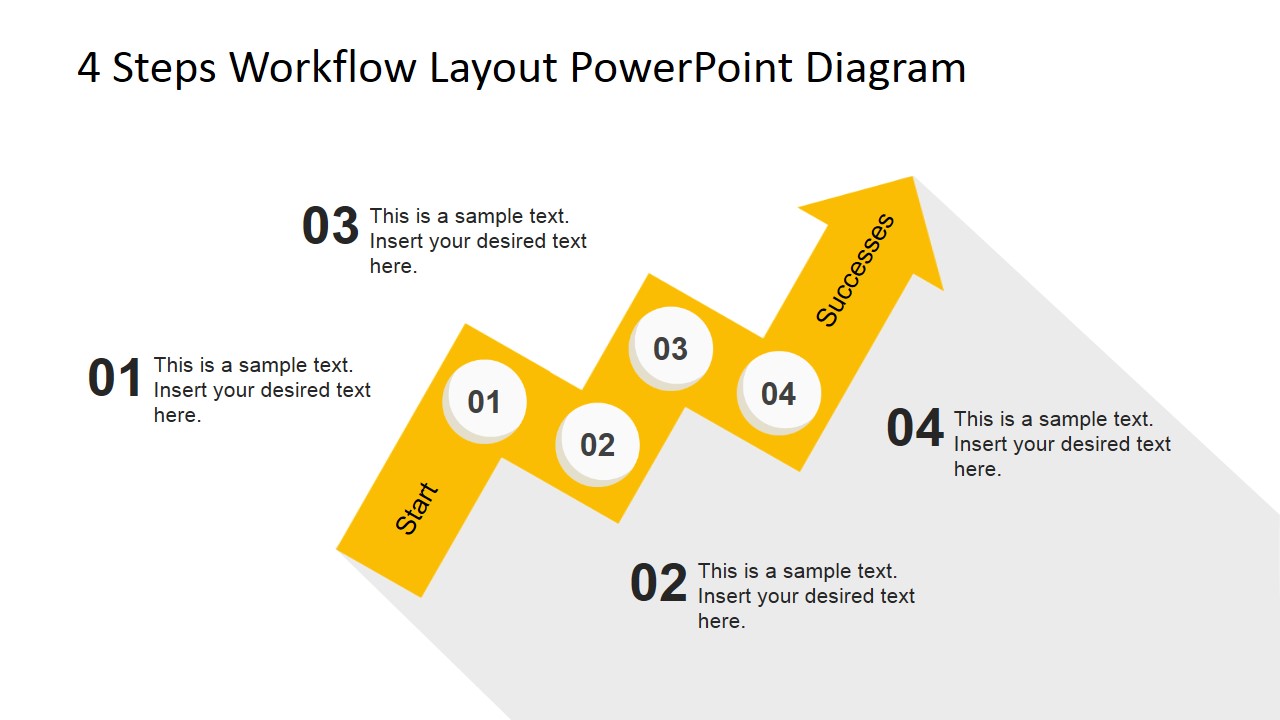 4 Steps Workflow Layout PowerPoint Diagram - SlideModel
