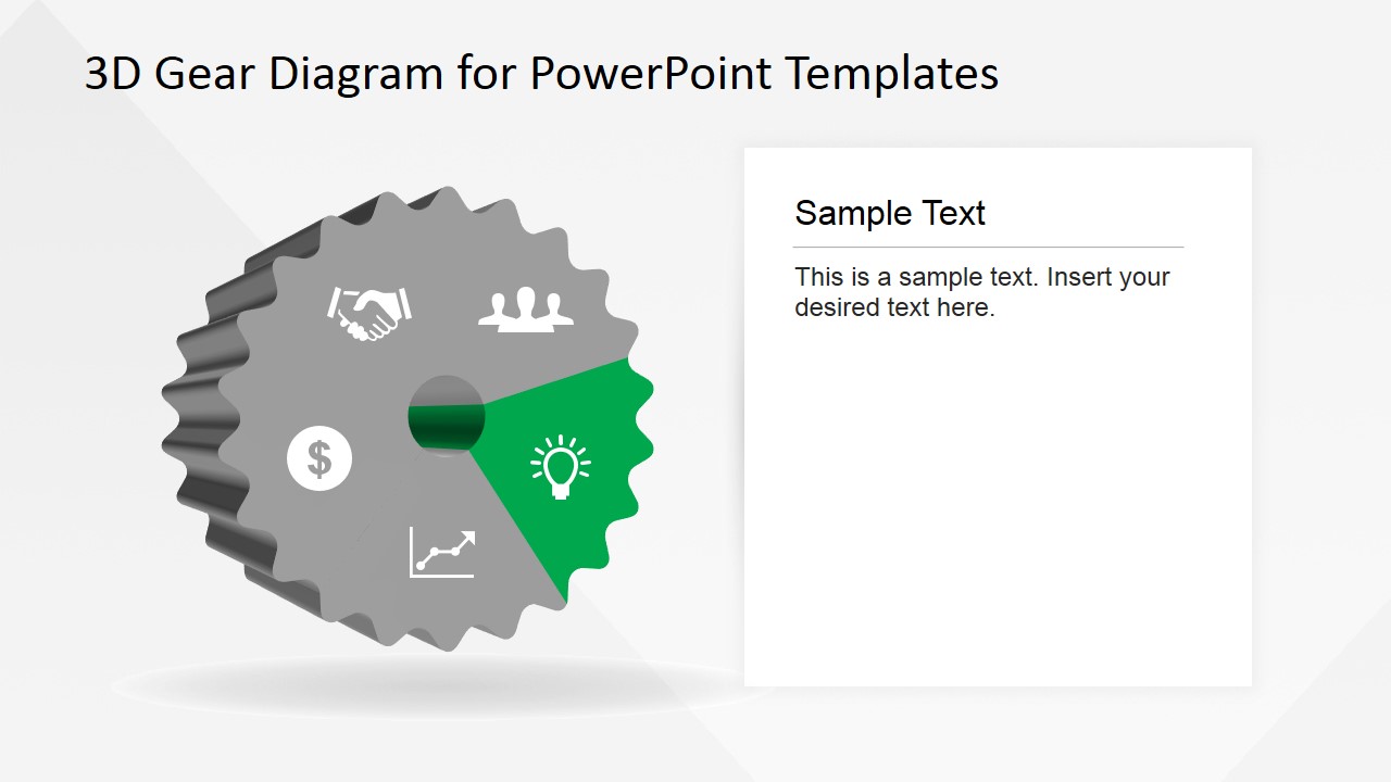 5 Steps 3D Gear Diagram for PowerPoint - SlideModel