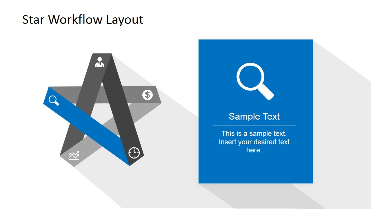 Five Steps Flat Star Diagram for PowerPoint - SlideModel