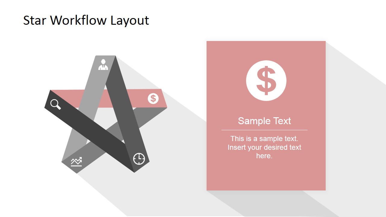 Five Steps Flat Star Diagram for PowerPoint - SlideModel