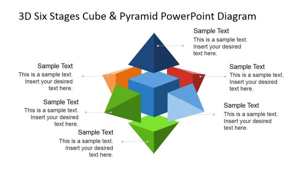 Six Stage Cube and Pyramid Description Slide - SlideModel
