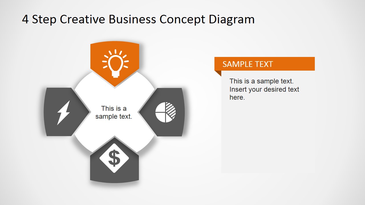 4 Step Business Concept Diagram for PowerPoint - SlideModel