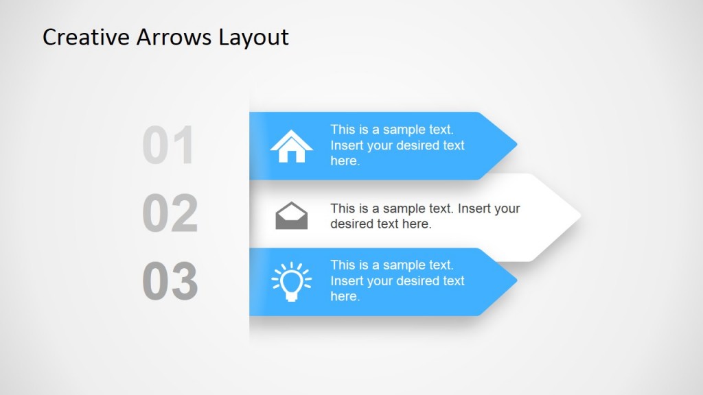 Simple 3 Step Creative Arrow Diagram Design - SlideModel