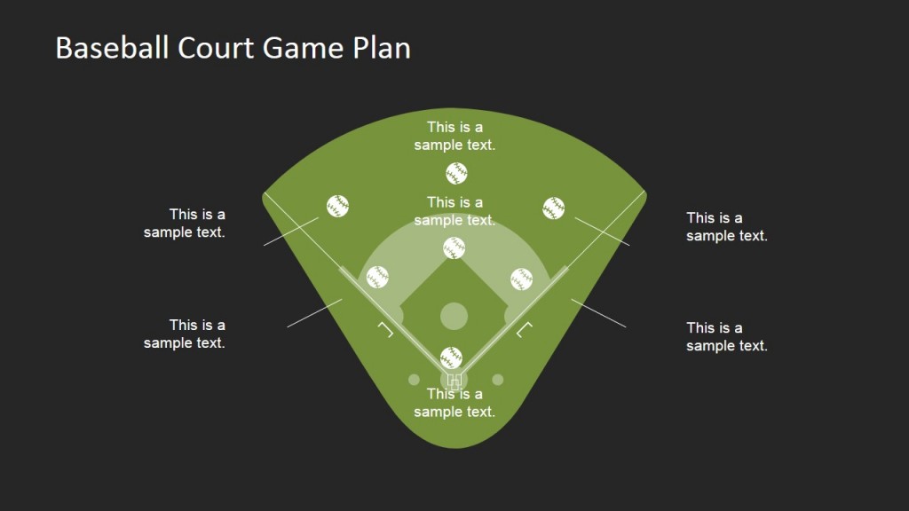 Baseball Court with Icons for PowerPoint - SlideModel
