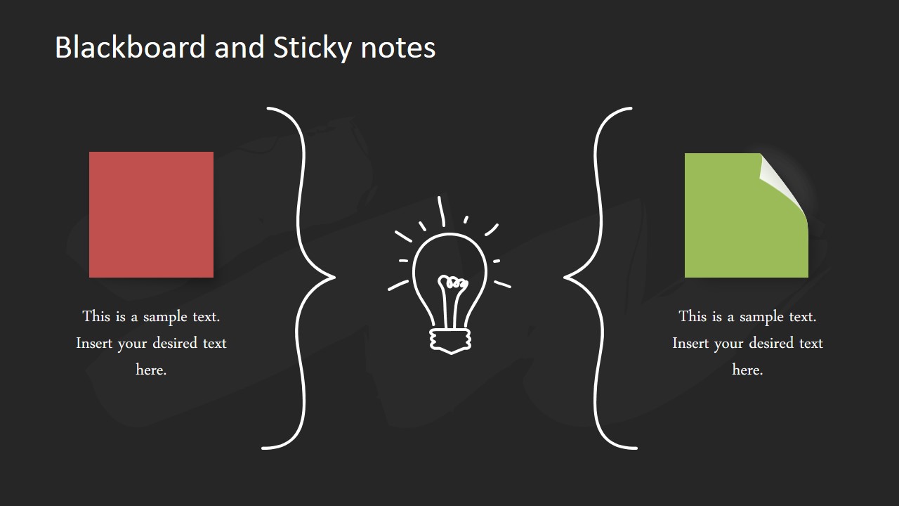 Blackboard and Sticky Notes PowerPoint Shapes - SlideModel