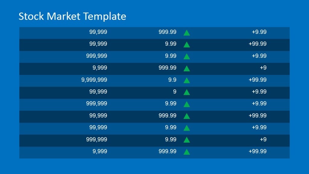 Table with Price Numbers and Up Trend - SlideModel