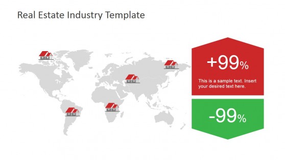 World Map Real Estate Infographic for PowerPoint - SlideModel