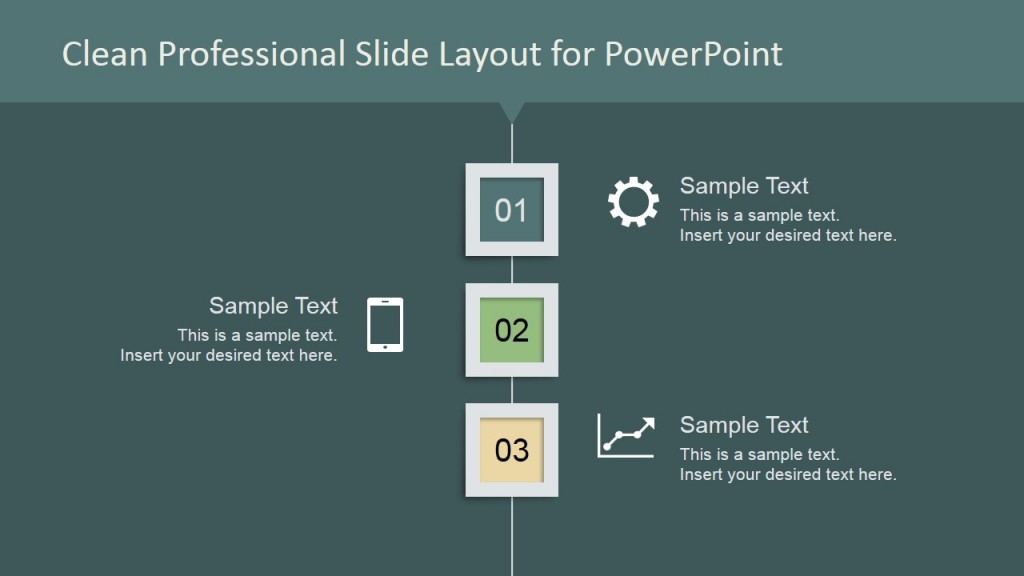Clean Professional Slide Design Steps 1 to 3 - SlideModel