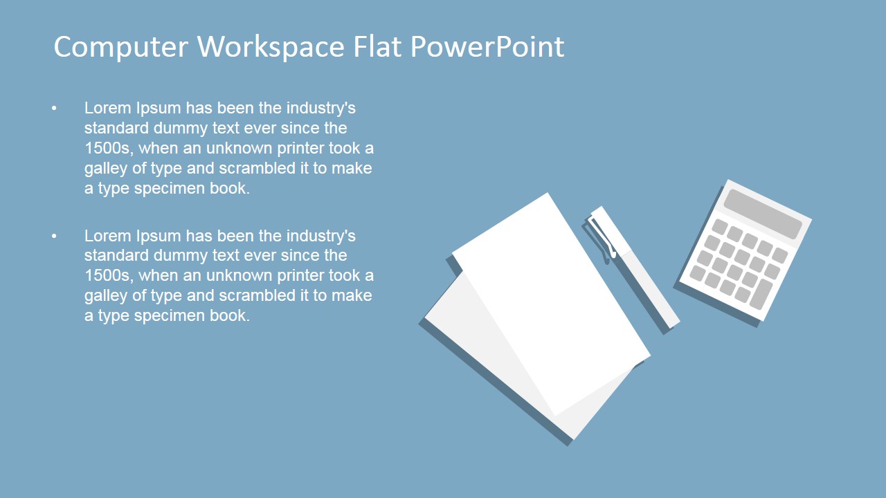Computer Workspace Flat PowerPoint Shapes - SlideModel