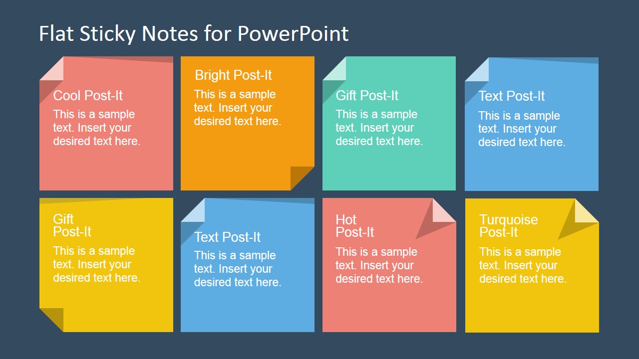 Flat Sticky Note Shapes for PowerPoint - SlideModel