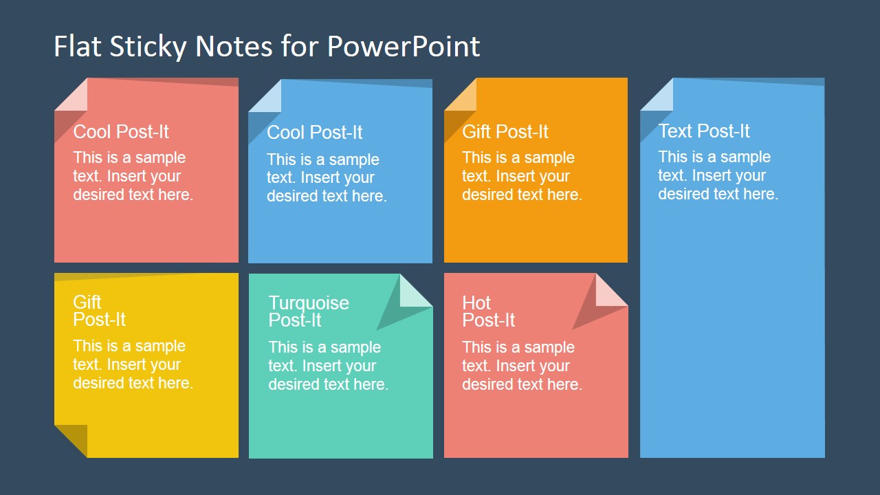 Flat Sticky Note Shapes for PowerPoint - SlideModel