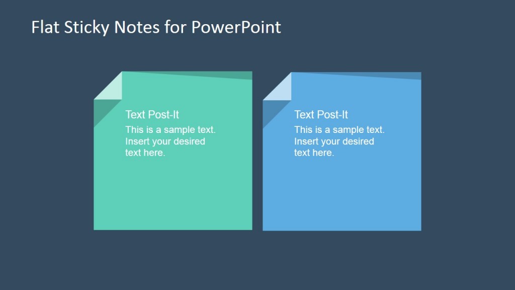 Two Sticky Notes with Flat Style - SlideModel
