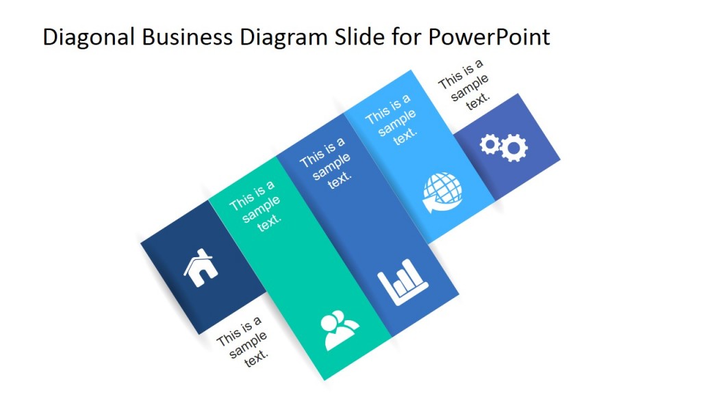 White Background Diagronal Diagram with Clipart - SlideModel