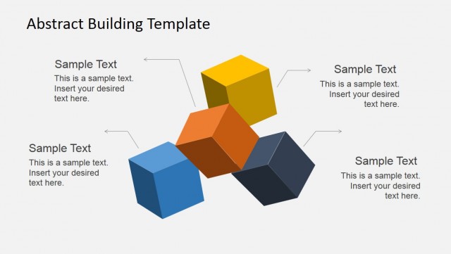 3D Colored Cubes with Matching Text Placeholders - SlideModel