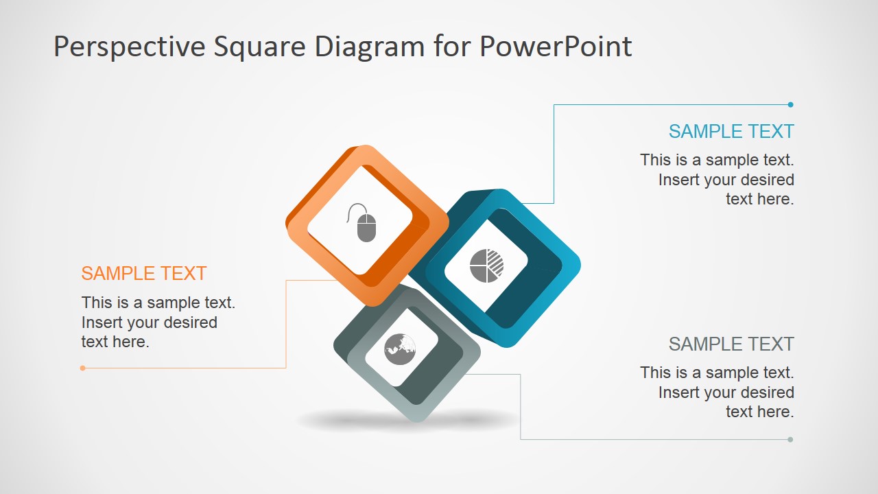 Perspective Square Diagram for PowerPoint - SlideModel