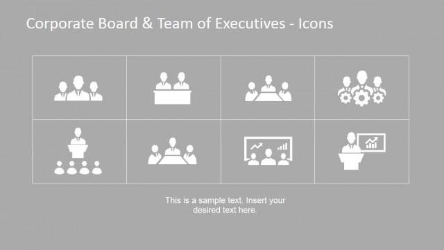Organizational Set-up with Eight PowerPoint Icon Placeholders - SlideModel