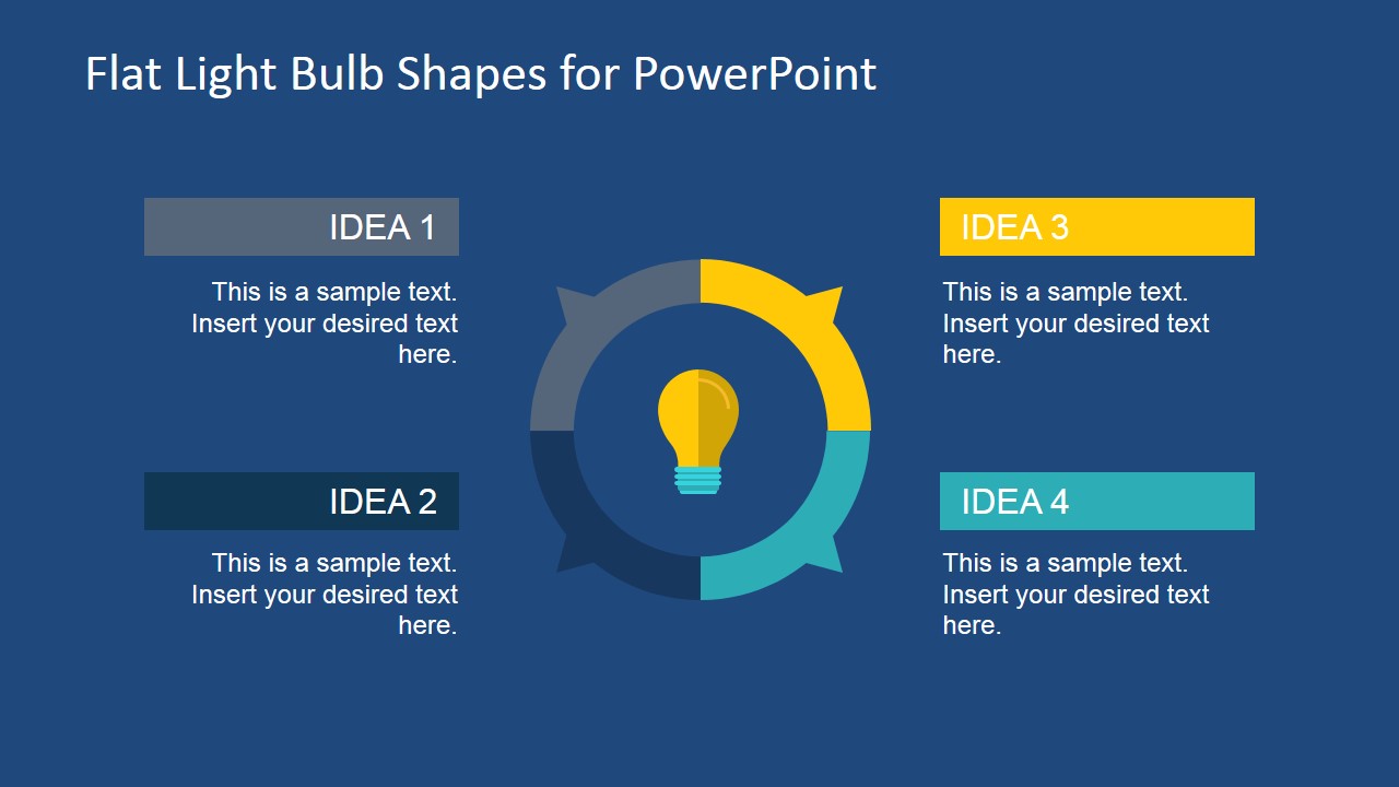 Flat Light Bulb Shapes for PowerPoint - SlideModel