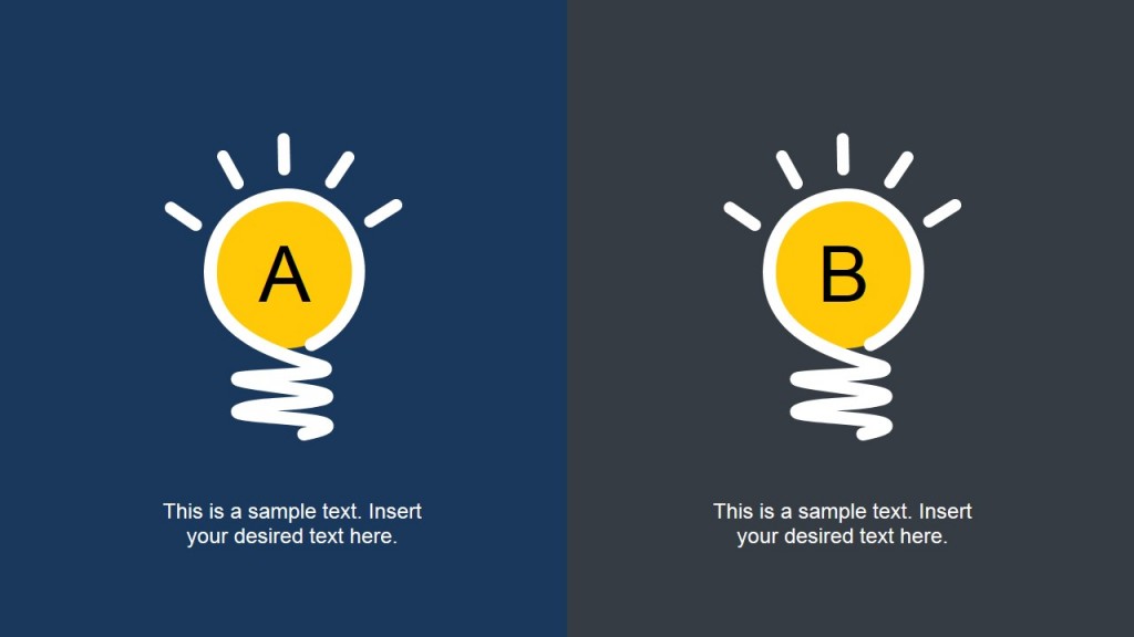 A or B Creative Slide to Present Opposing Ideas - SlideModel