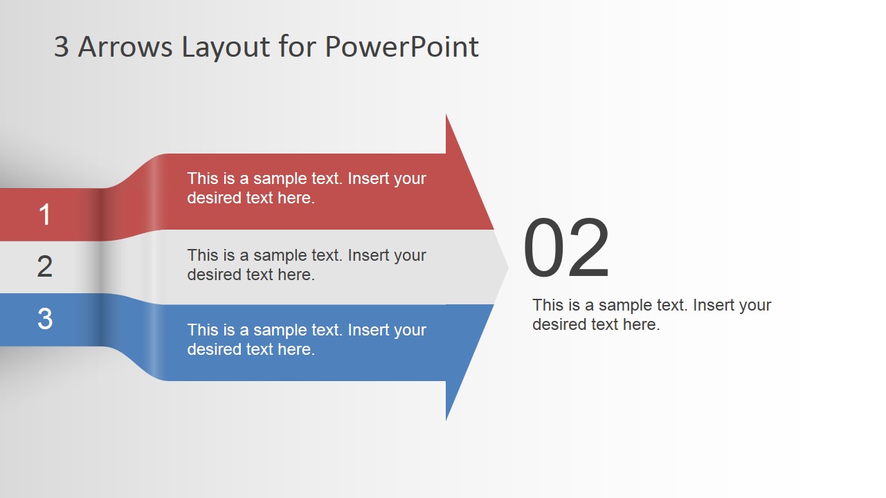 3 Arrows Text Layout Template for PowerPoint - SlideModel