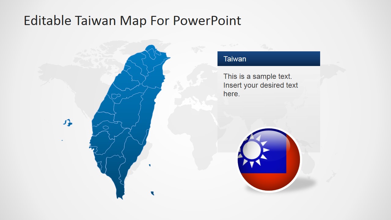 Taiwan Editable PowerPoint Map - SlideModel