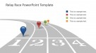 Race Track with Multi-Colored GPS Icons for PowerPoint - SlideModel